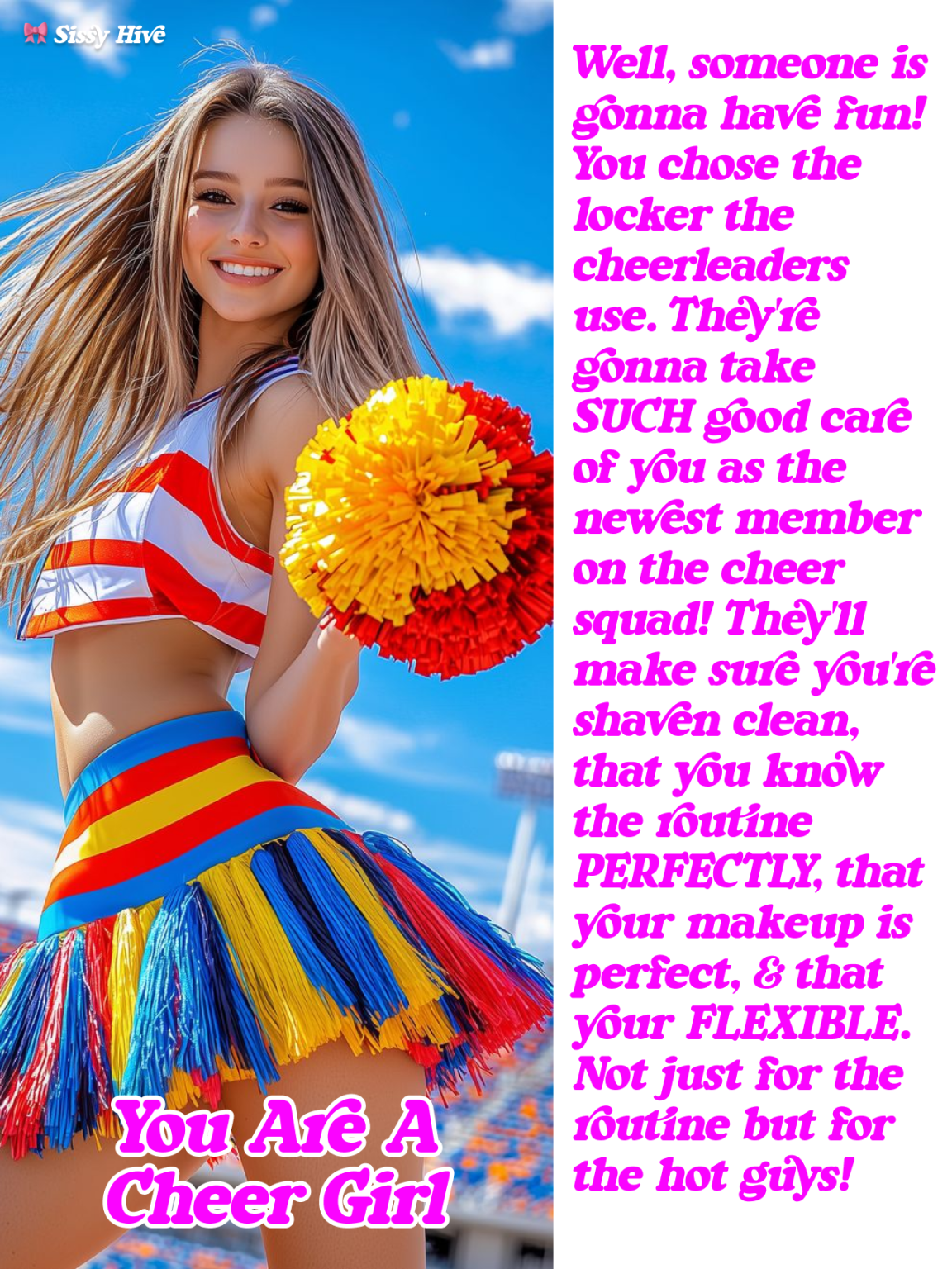 Sissy Cheerleader Captions Naughty Dress Up Fantasy